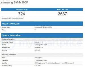 Galaxy M10 (SM-M105F) с Exynos 7870, 3GB RAM и Android 8.1 в Geekbench ...